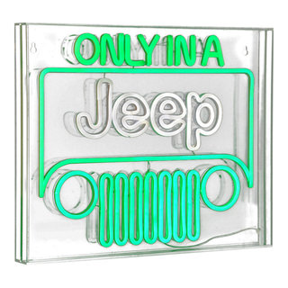 Licensed Only in a Jeep Acrylic LED Wall Decor Sign 20"x16 ...