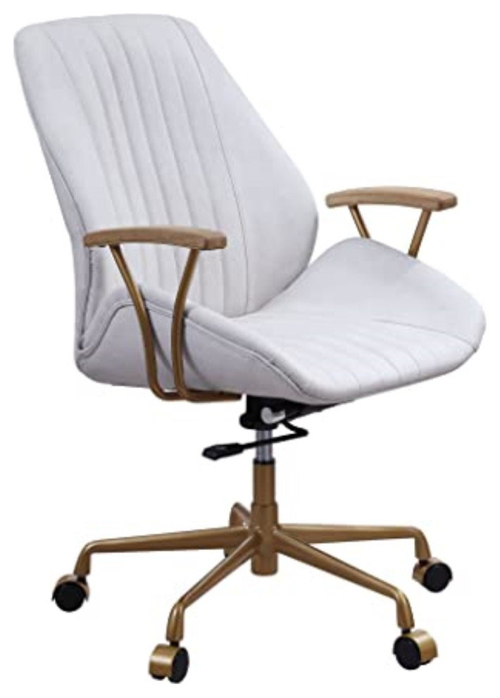 93241, Office Chair, Vintage White Top Grain Leather, Hamilton ...