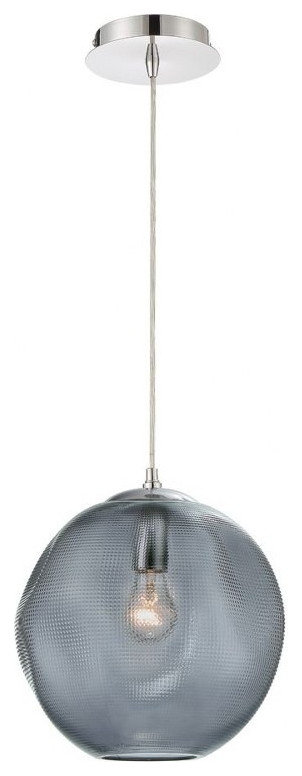 1 Light Large Round Pendant, 11"Wx11.5"H, Chrome - Contemporary ...
