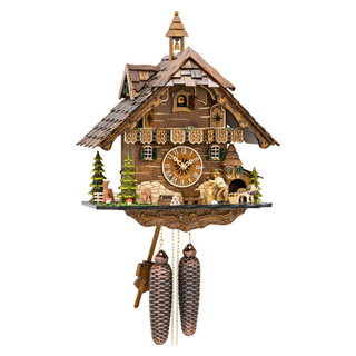 Engstler Weight-driven Cuckoo Clock with 8-Day weight driven movement- Full Size - Rustic ...