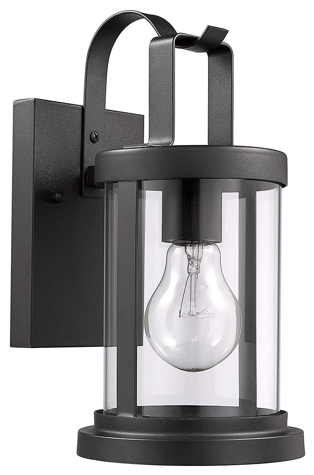 KASH Transitional 1 Light Textured Black Outdoor Wall Sconce 11inches ...