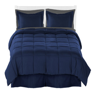 Comforter, Sheet, and Bed Skirt, Split Head Flex King - Contemporary ...