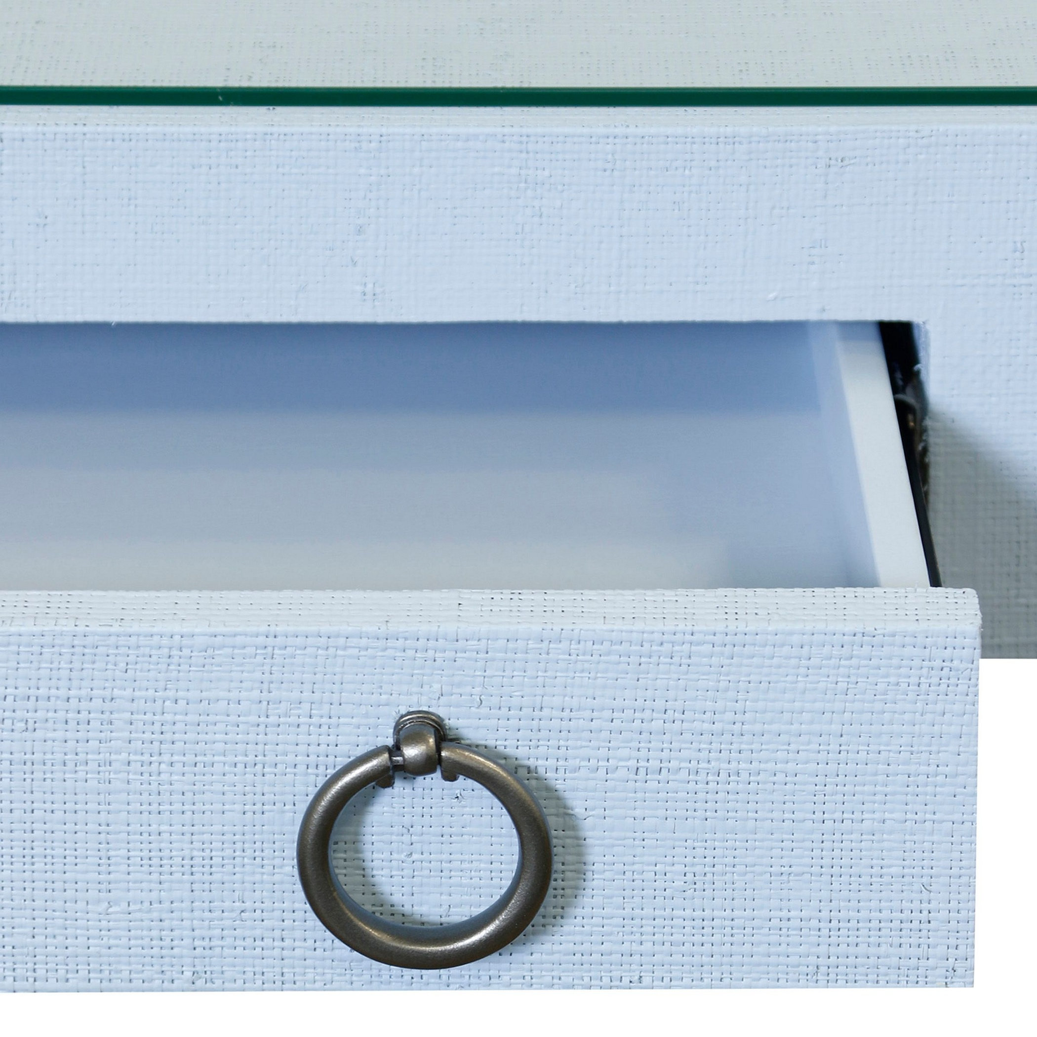 Bay St. Louis Woven Raffia Desk With Glass Top - Beach Style - Desks ...