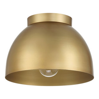 Hunter Erling Luxe Gold 1 Light Medium Flush Mount Ceiling Light ...