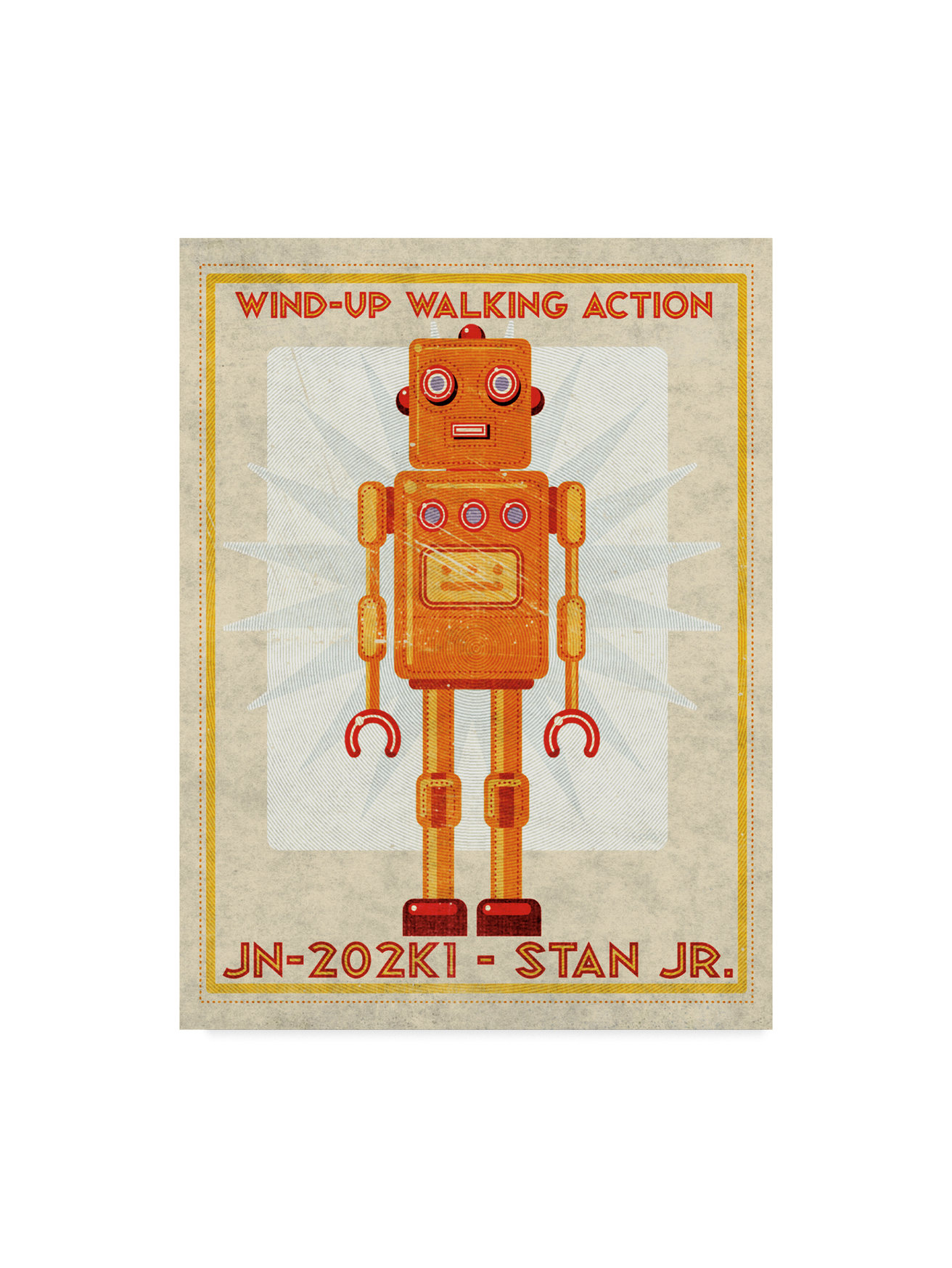 John W. Golden 'Stan Jr Box Art Robot' Canvas Art, 32"x24 ...