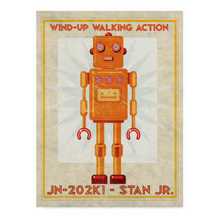 John W. Golden 'Stan Jr Box Art Robot' Canvas Art, 32"x24 ...