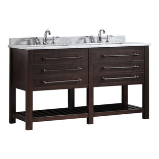 Harry Single Vanity, Java Brown, 60" - Transitional - Bathroom Vanities ...