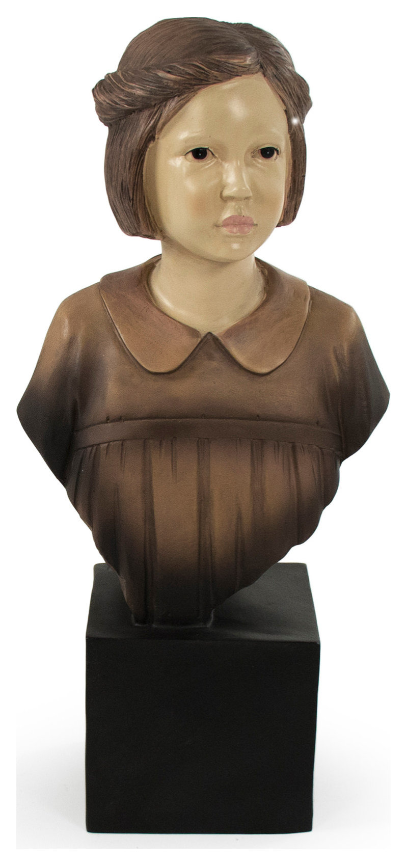 Resin Girl Bust, Beige, Distressed Browns, Black - Contemporary ...