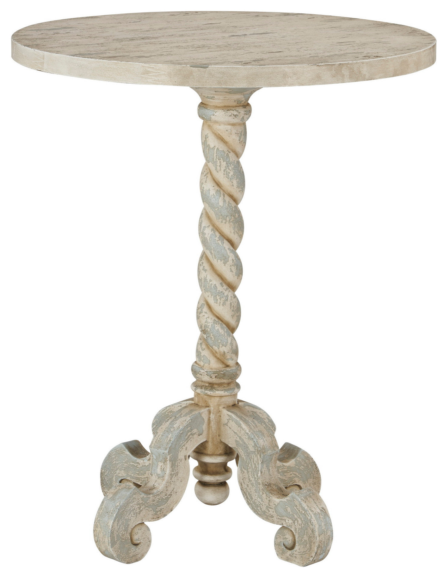Izzy Resin End Table, Antique White, W22*D22*H26 - French Country ...