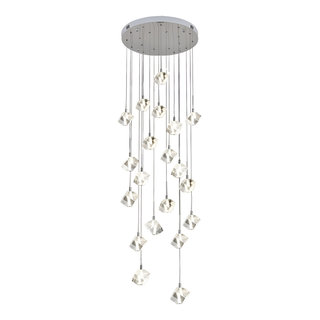 Nice | Crystal Staircase Chrome Chandelier - Contemporary - Pendant ...