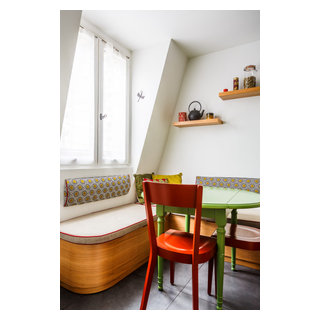 Coin repas, banquette tapissée sur mesure - Eclectic - Dining Room ...