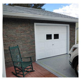 Keystone Stacked Stone Garage Front - Garage - Denver - by GenStone ...