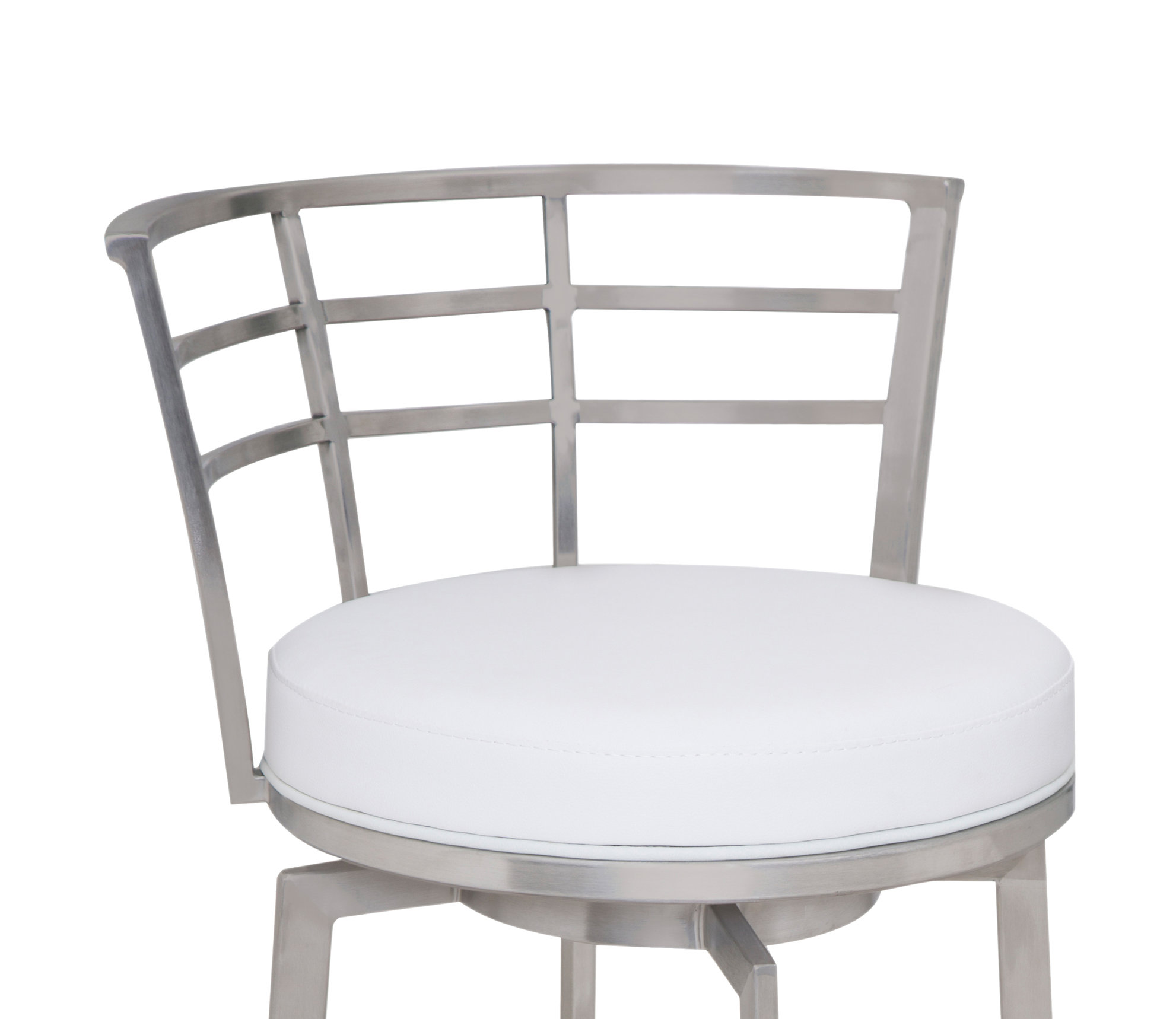 Viper 26" Counter Height Swivel White Faux Leather Bar Stool ...