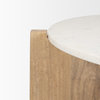 Bianca Light Brown Wood With Round Marble Top Coffee Table ...