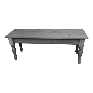 Driftwood Grey English Farmhouse Bench, 48 - Traditional - Dining ...