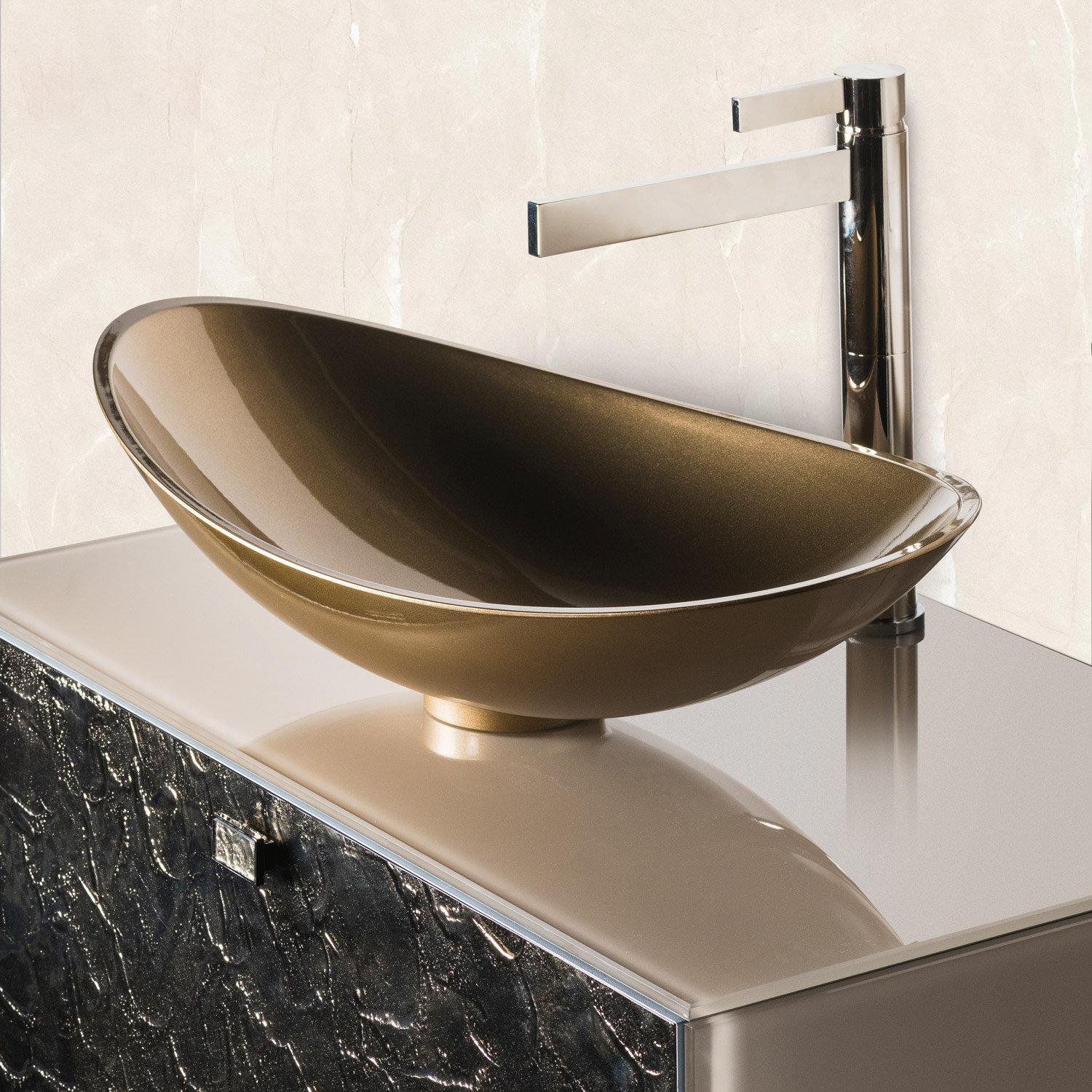 Ora Luxury Murano Glass Single Bathroom Vanity 30", Bronze ...
