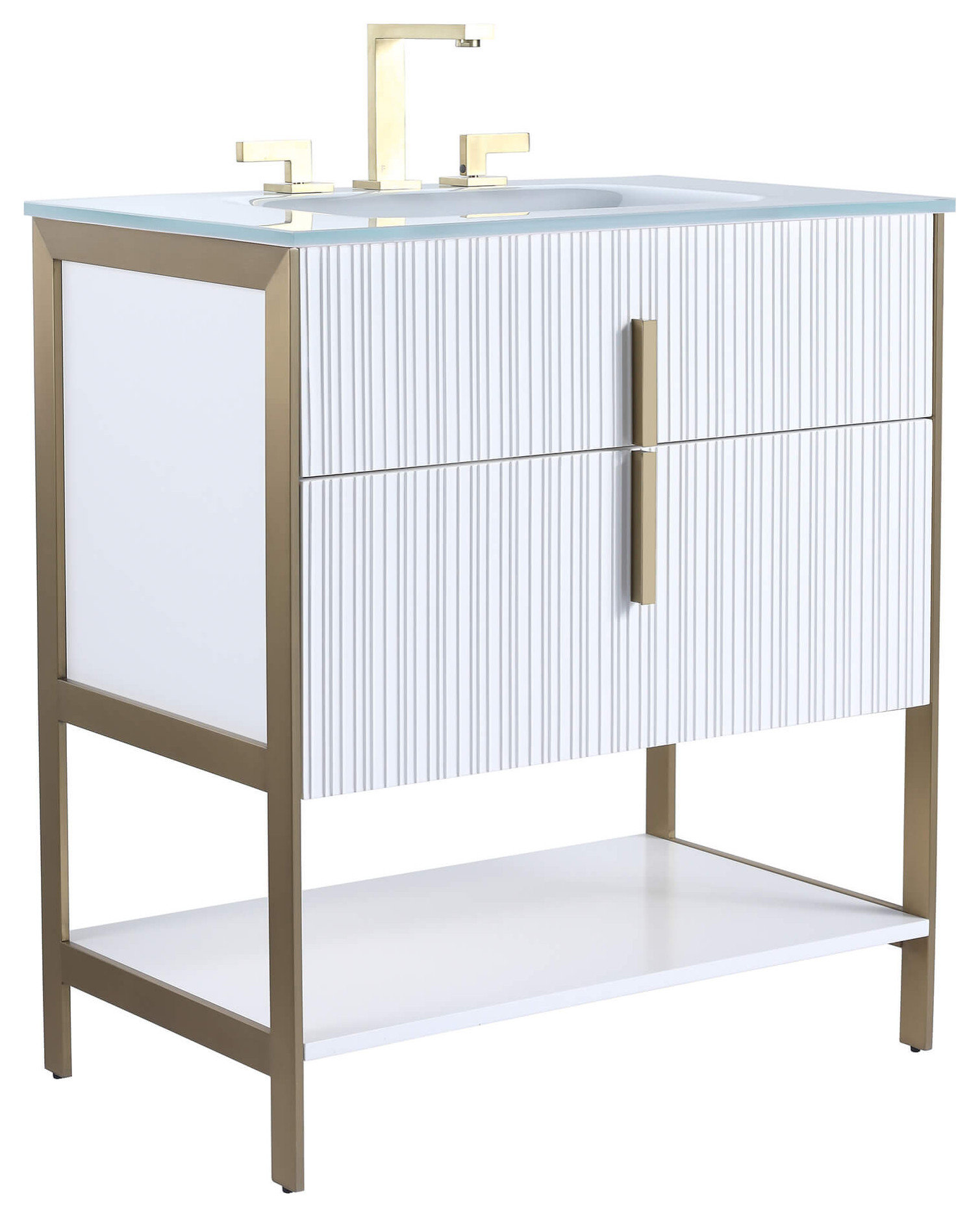 Fine Fixtures Serenity Modern bathroom vanity, Brass Hardware ...