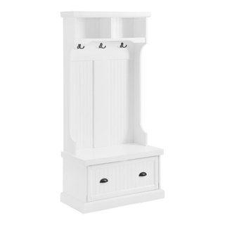 Crosley Shoreline Coastal Hall Tree in White - Transitional - Hall ...