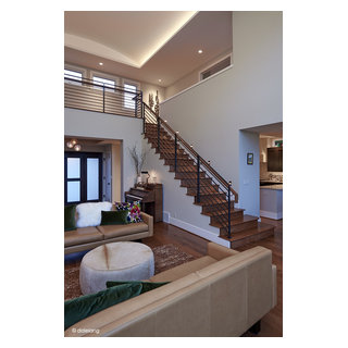 Magnolia Modern - Open Stair in 2-story living room - Modern - Seattle ...