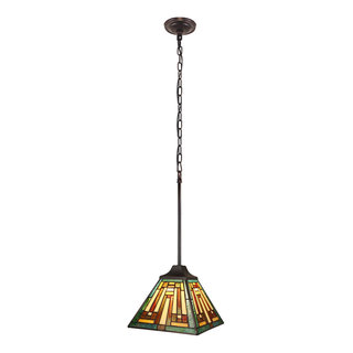 Firman Tiffany 1-Light Mission Ceiling Pendant 8" Shade - Craftsman ...