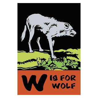 W is for Wolf, 24" x 36" - Traditional - Prints And Posters - by ...