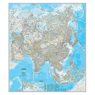 Classic Asia Map Wall Mural, Self-Adhesive Wallpaper - Contemporary ...