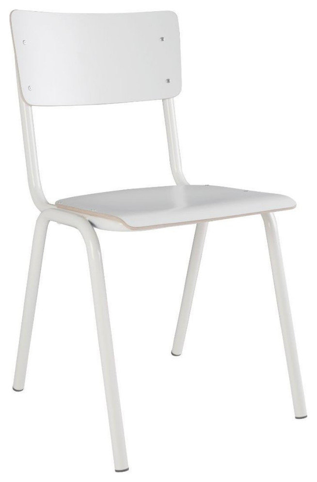 White Dining Chairs (4) | Zuiver Back To School - Transitional - Dining ...