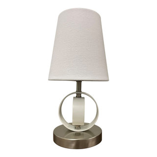 Bryson 1-Light Accent Lamp, Satin Nickel/White - Transitional - Table ...