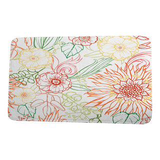 Cuban Flare Zentanle 4 Color Floral Print Bath Mat, 17"x24 ...