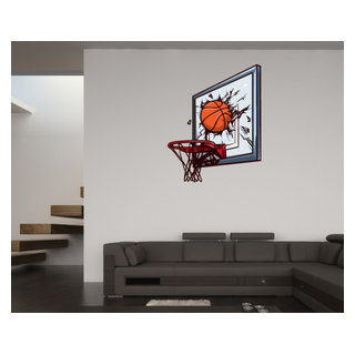 Basketball Vinyl Wall Decal BasketballUScolor010, 10 in. - Contemporary ...