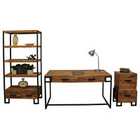 Anaheim 3-Piece Home Office Set With Desk, Bookshelf & Filing Cabinet ...