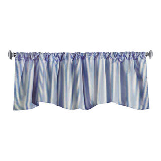 Ticking Stripe Pole Top Valance, 60" x 18" - Contemporary - Valances ...
