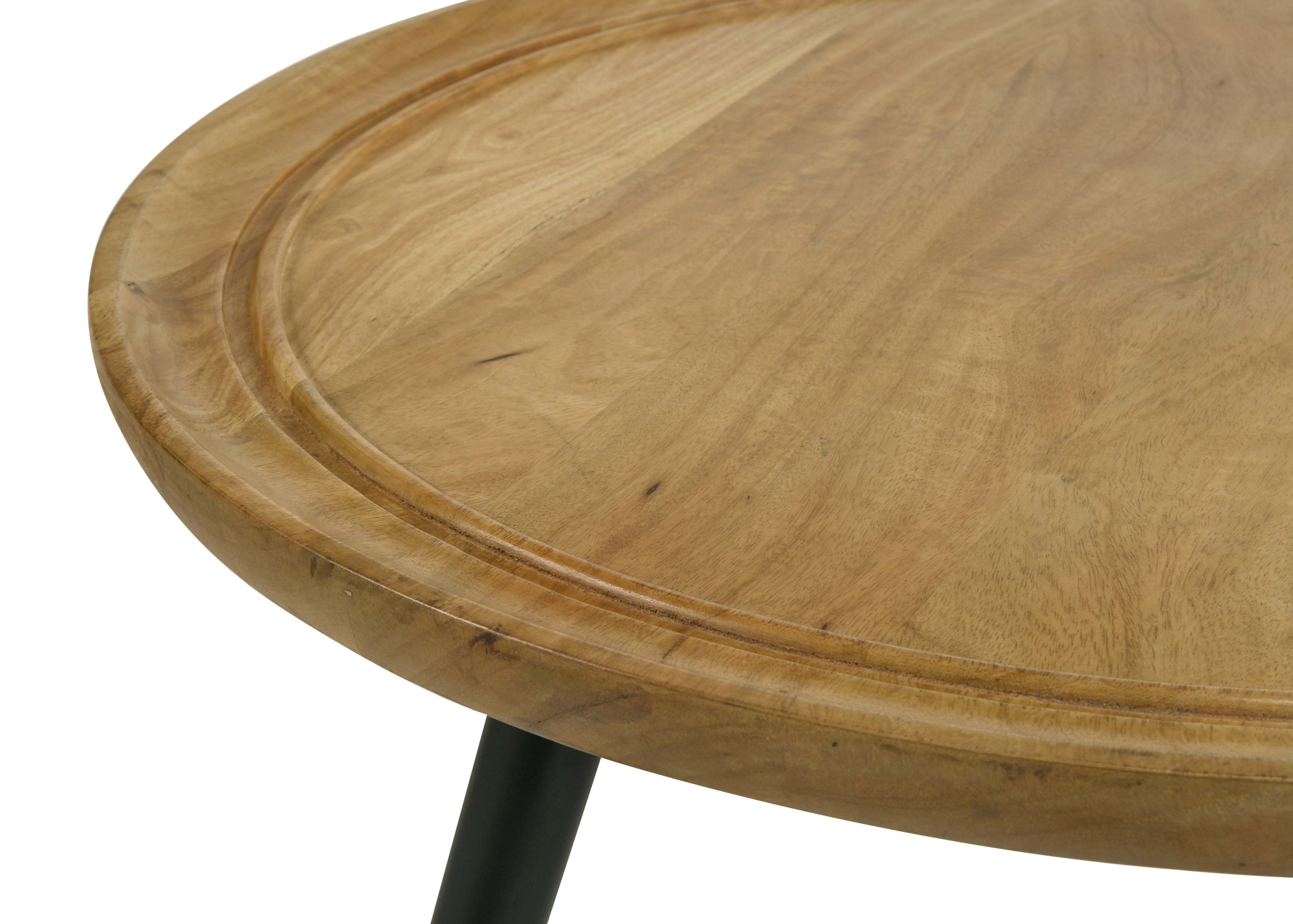 Zoe Round Mango Wood Coffee Table Natural and Black - Coffee Tables ...