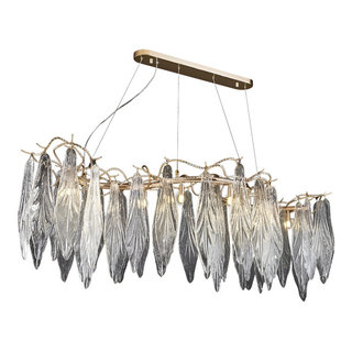 Verviers | Gold Rectangle Modern LED Hanging Chandelier - Contemporary ...