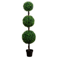 Artificial Triple Ball Boxwood Topiary Tree, Indoor/Outdoor, 5ft ...