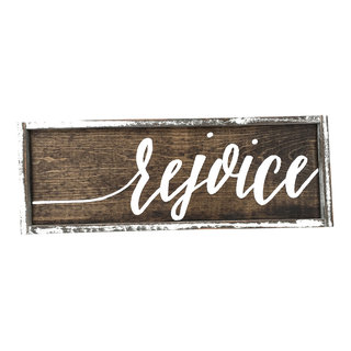 Rejoice Handcrafted Wooden Sign - Farmhouse - Novelty Signs - by Simply ...