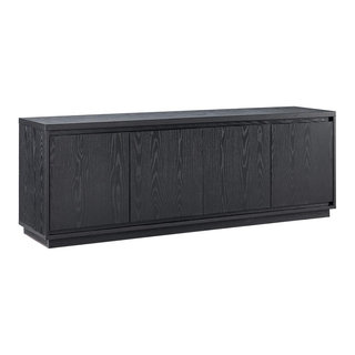 Presque Rectangular TV Stand for TV's up to 80 in Black Grain ...