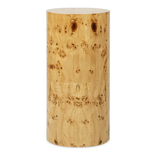 Nebula 29.5" Burl Wood Accent Pillar Side Table - Rustic - Side Tables ...