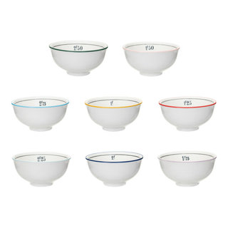 Stoneware Bowl Set With Factorial Numbers Design Styles, Multicolor ...