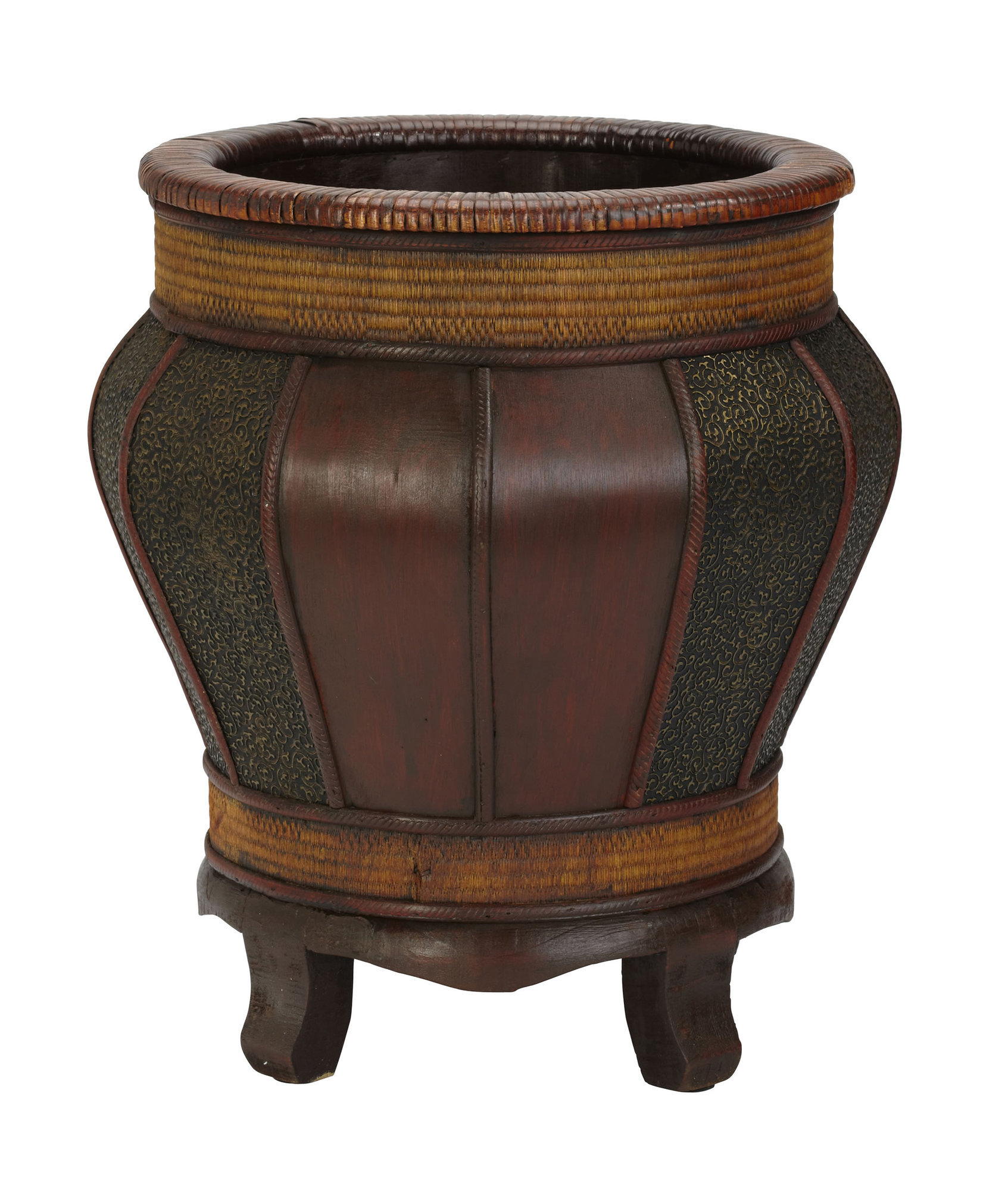 Decorative Wood Panel Planters, 2-Piece Set - Tropical - Indoor Pots ...