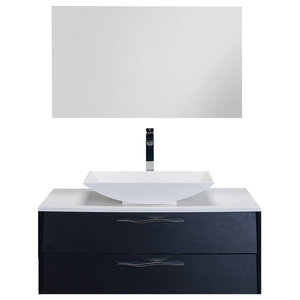 Fresca Ordinato Corner Mount Glass Vanity - Contemporary - Bathroom ...