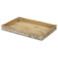 Hand-Carved Wooden Tray - Traditional - Serving Trays - by Cheungs | Houzz