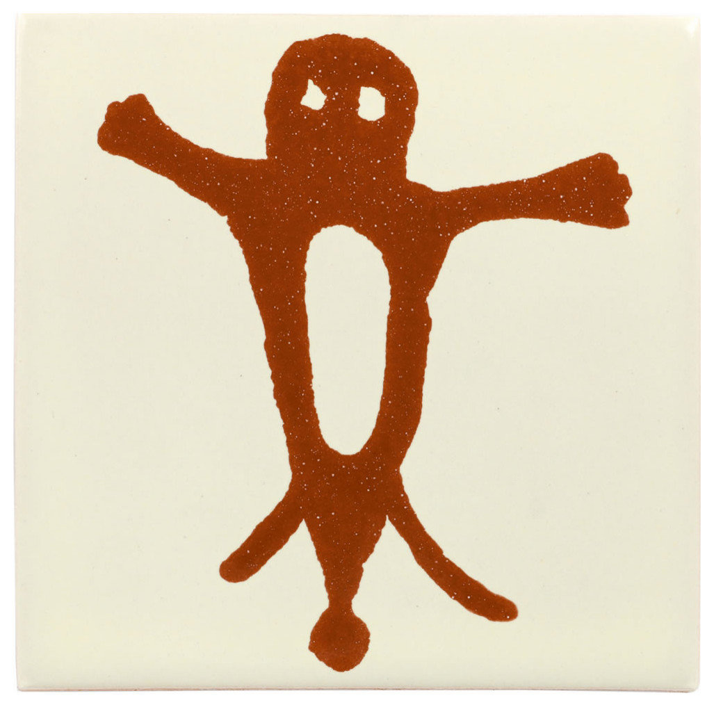 4.25"x4.25" Talavera Mexican Handmade Ceramic Tile, Pictograph 3, Set ...