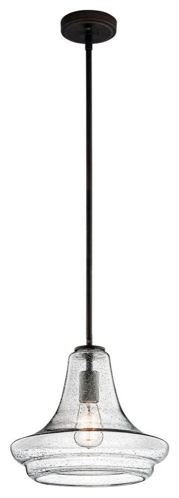 1 Light Contemporary Large Bell Shade Pendant Light Fixture Clear ...