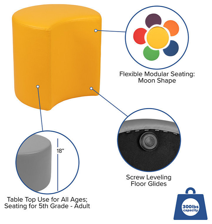 Soft Seating Moon for Classrooms and Common Spaces, 18" Seat Height ...