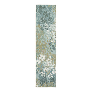 Mohawk Home Aurora Radiance Aqua Area Rug, 2' x 8' - Contemporary ...