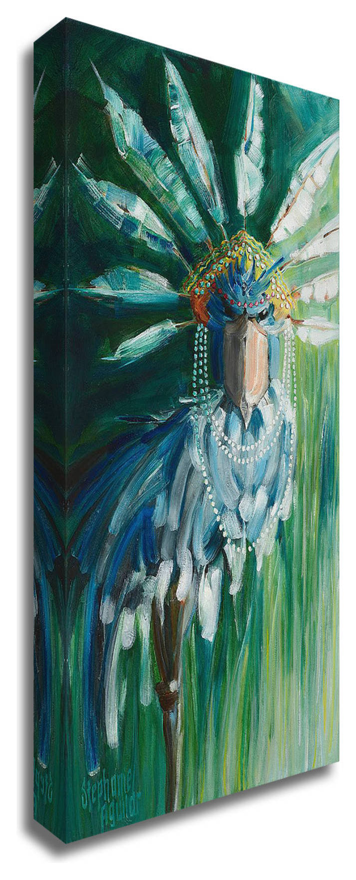 Stork with Feathered Crown by Stephanie Aguilar, Print on Canvas, Ready ...