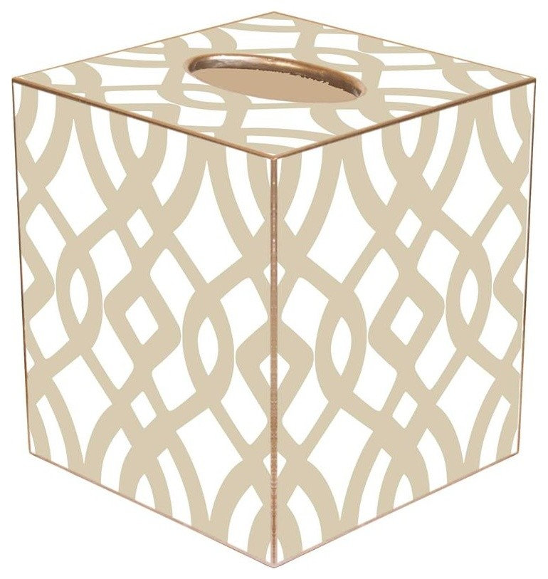 TB8021-Tan Madison Tissue Box Cover - Contemporary - Tissue Box Holders ...