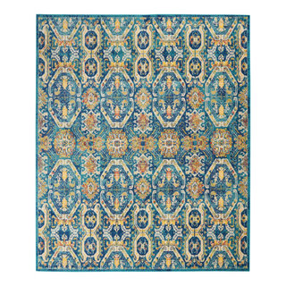 Nourison Allur Alr05 Ikat Rug, Blue Multicolor, 7'10"x9'10 ...
