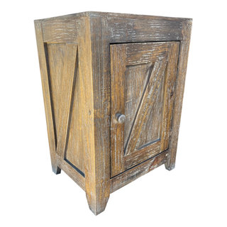 Barn Door End Table, Brown - Farmhouse - Side Tables And End Tables ...